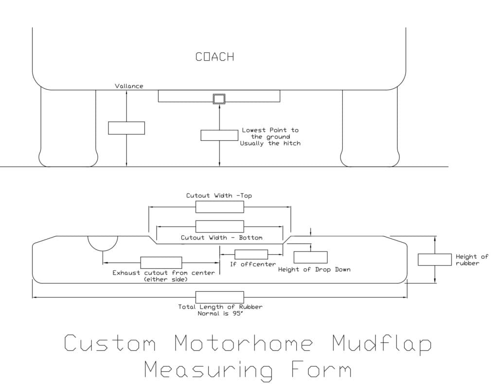 Duraflap Motorhome Mud Flap with Straight-Top and Custom Text Custom ...