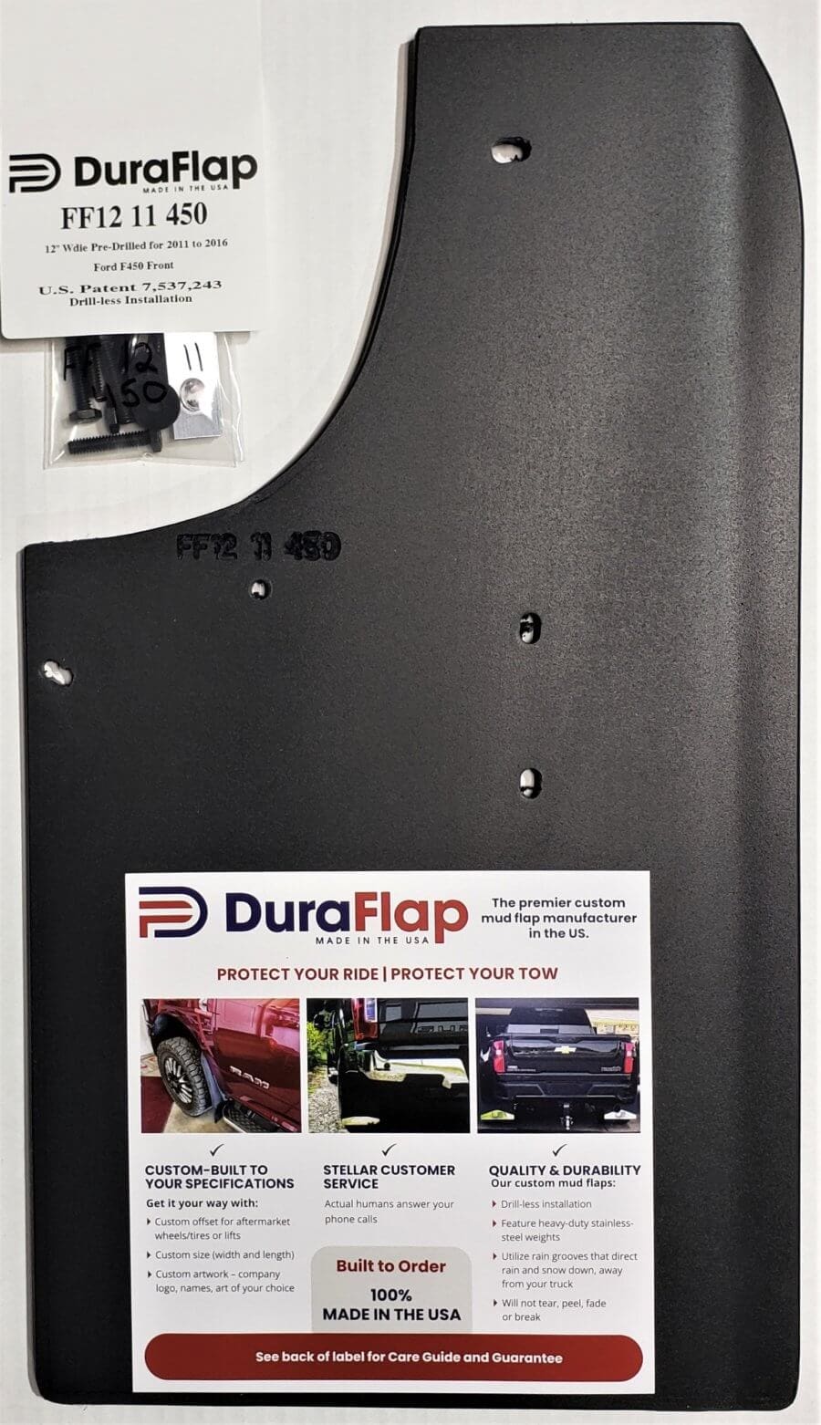 Duraflap Ford F450 Front Custom Mud Flaps & Weights