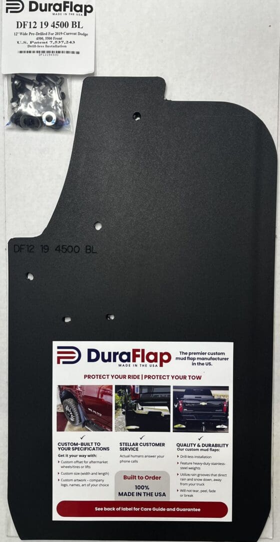 Duraflap Dodge 4500/5500 Front 2019 - Current BlackLine Custom Mud Flaps & Weights