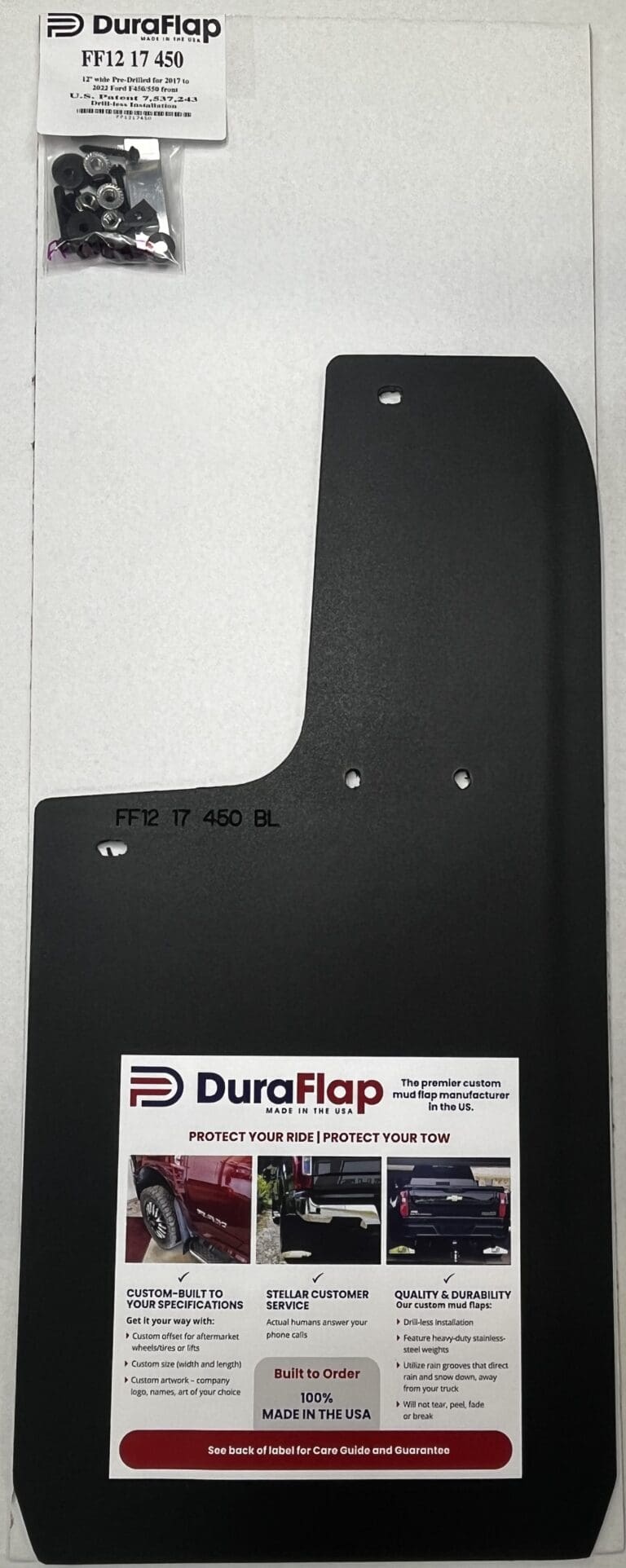 Duraflap Ford F450/F550/F600 Front 2017-2022 BlackLine Custom Mud Flaps ...