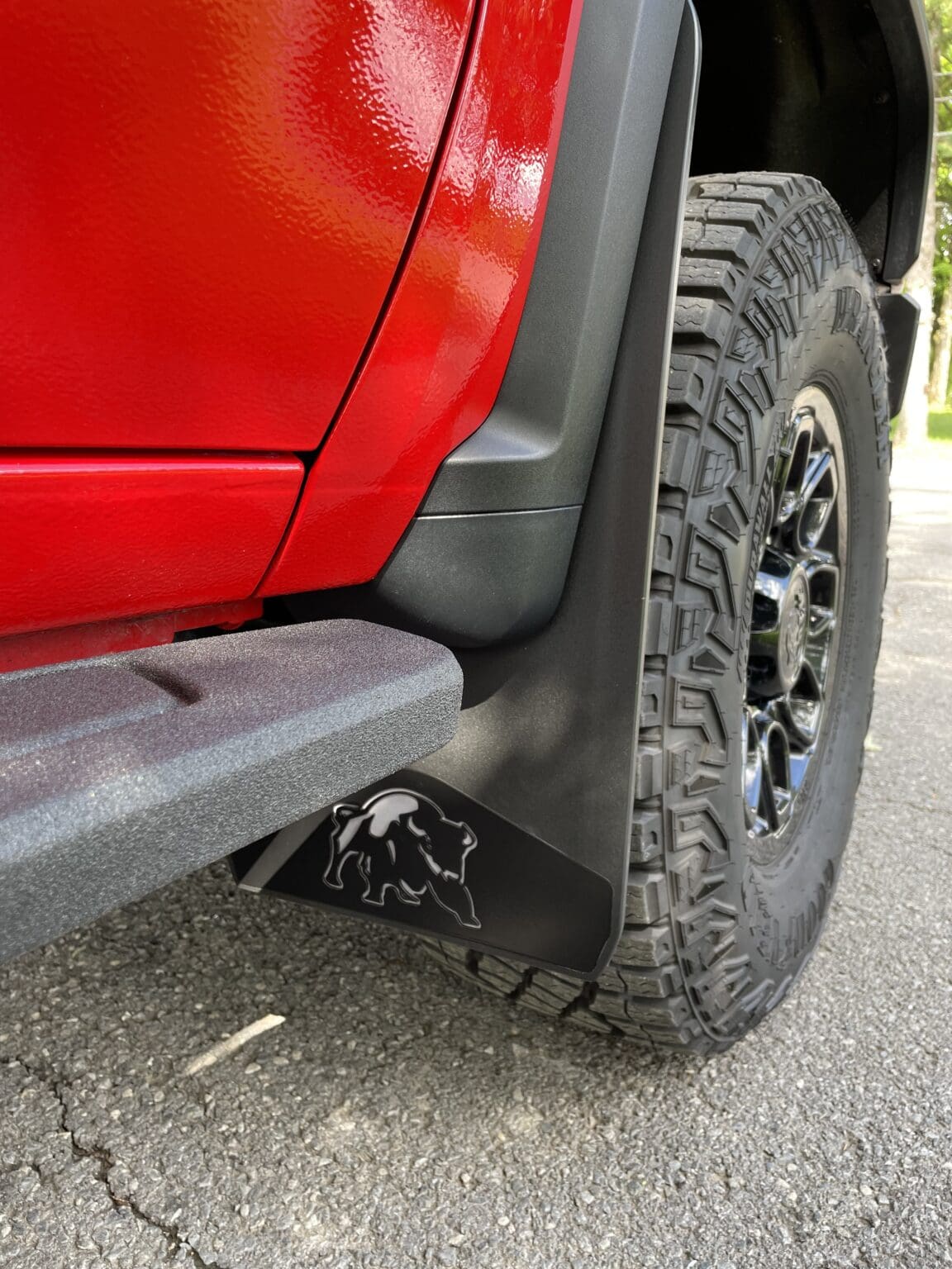 Duraflap Chevy 2500 ZR2 Front flaps with Bison weights & color behind ...